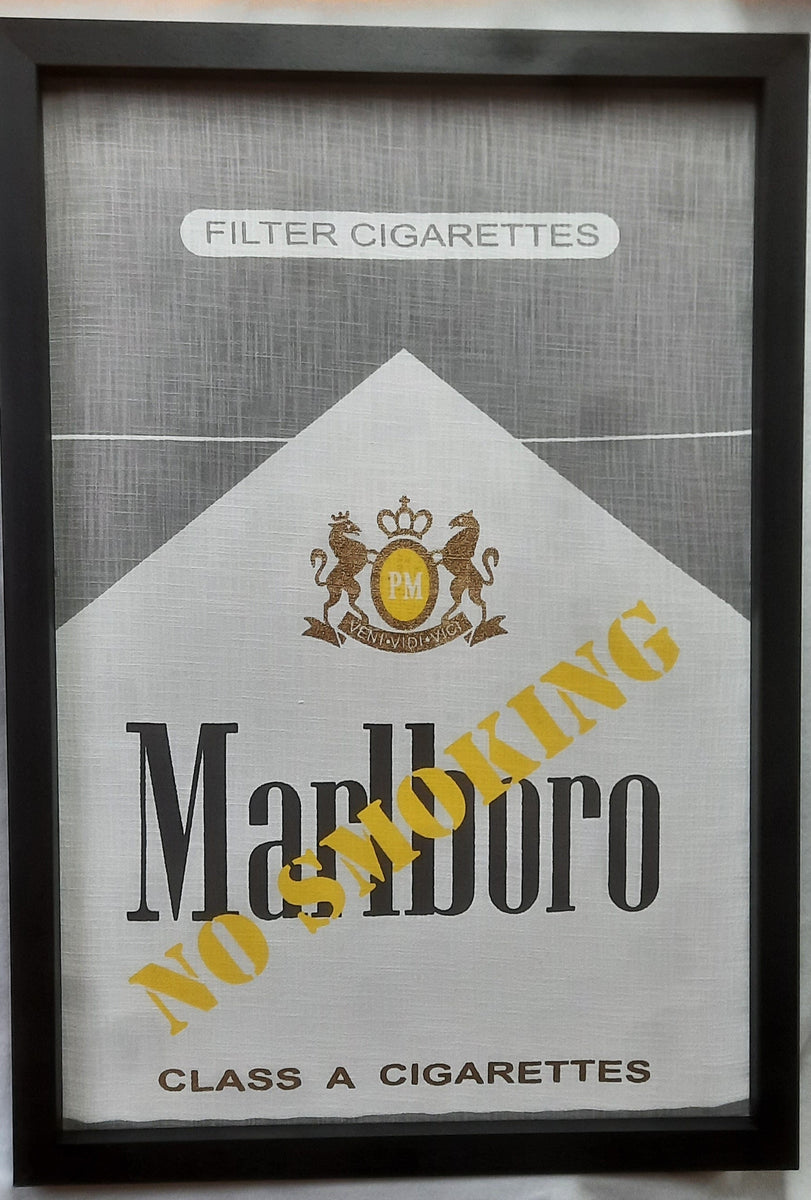Silver Marlboro No Smoking Print with Yellow Black Framed – Rabuf Ltd