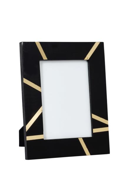 Irregular Stripe Brass & Black Photo Frame – Rabuf Ltd